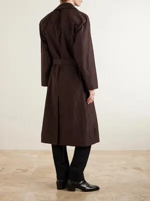 Saint Laurent Silk Trench Coat - Brown