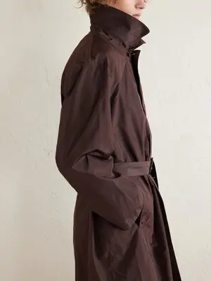 Saint Laurent Silk Trench Coat - Brown