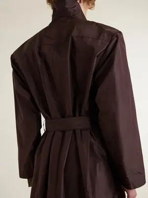 Saint Laurent Silk Trench Coat - Brown