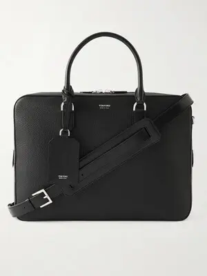 TOM FORD Full-grain Leather Briefcase - Black