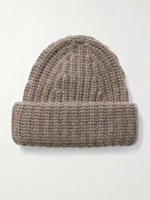 LISA YANG Beatris Ribbed Cashmere Beanie - Neutrals