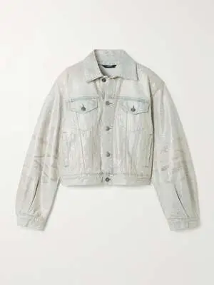 HAIKURE Simon Glam Glittered Denim Jacket - Light Denim