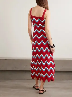 Escvdo Marea Scalloped Crocheted Cotton Maxi Dress