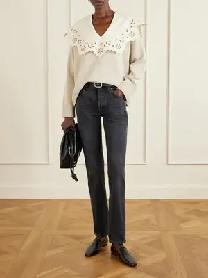 Altuzarra Toro Broderie Anglaise-trimmed Wool Sweater