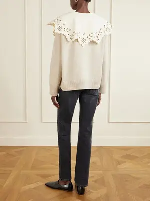 Altuzarra Toro Broderie Anglaise-trimmed Wool Sweater