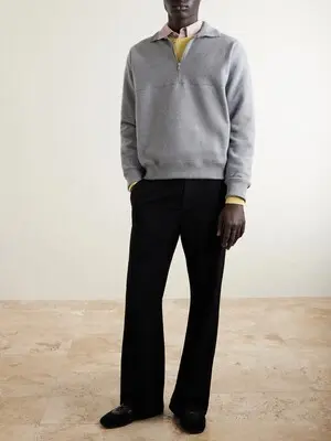 JIL SANDER Cotton-jersey Half-zip Sweatshirt