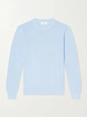 LARDINI Cotton Crewneck Sweater - Blue