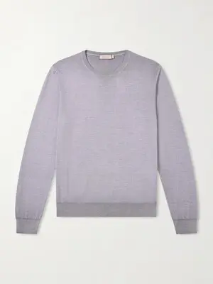Canali Wool And Silk-blend Crewneck Sweater
