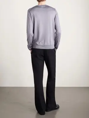 Canali Wool And Silk-blend Crewneck Sweater