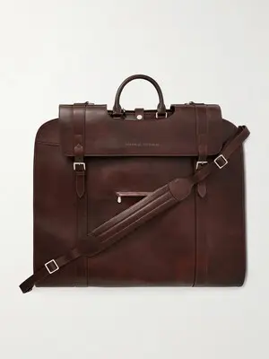 Brunello Cucinelli Leather Suit Carrier - Burgundy