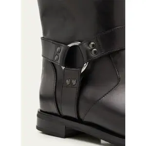 Manolo Blahnik Calica Leather Moto Ankle Boots