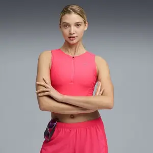 PUMA Lightstride Cropped Running Tank Top - Pink