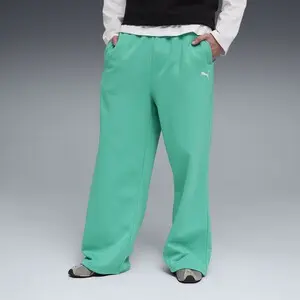 PUMA Wardrobe Essentials Wide Leg Sweatpants - Green