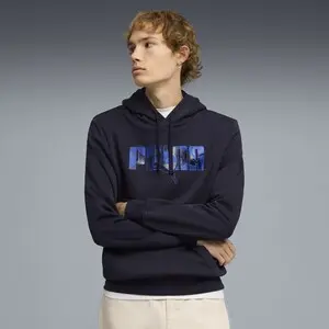 PUMA Essentials Logo Lab Fleece Hoodie - Blue