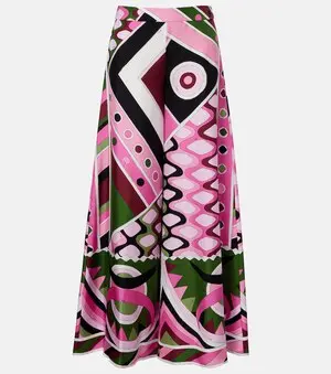 Emilio Pucci Vivara Wide-leg Silk Pants - Pink
