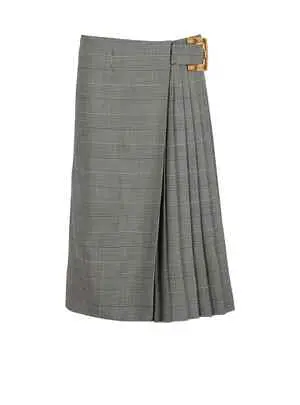Balmain Prince Of Wales Jacquard Midi Skirt