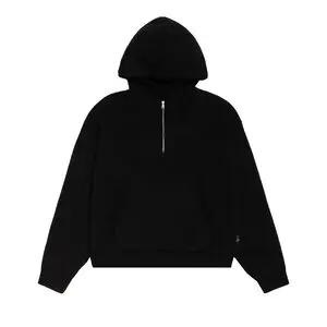 StÜssy Quarter Zip Knit Hoodie - Black