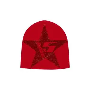 SP5DER Rhinestone Embellished Beanie - Red