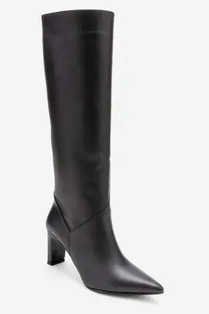 FOREVER & ALWAYS SHOES Merla Leather Block Heel Boots - Black