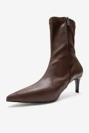 PROLOGUE SHOES Rossano Stiletto Heel Boots - Brown