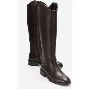 FOREVER & ALWAYS SHOES Ruiz Leather Knee High Boots - Brown