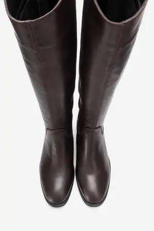 FOREVER & ALWAYS SHOES Ruiz Leather Knee High Boots - Brown