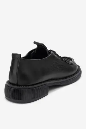 FOREVER & ALWAYS SHOES Band Leather Lace-up Loafer - Black