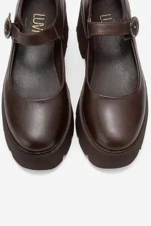 FOREVER & ALWAYS SHOES Orina Leather Platform Mary Jane Shoe
