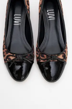 PROLOGUE SHOES Julien Bow Detail Block Heel Flat