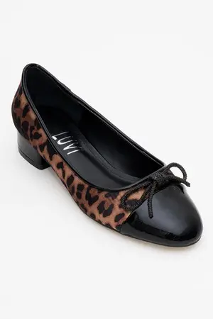 PROLOGUE SHOES Julien Bow Detail Block Heel Flat