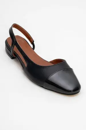 PROLOGUE SHOES Lujo Slingback Ballerina Flats - Black