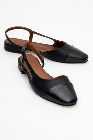 PROLOGUE SHOES Lujo Slingback Ballerina Flats - Black