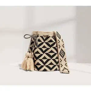 ONE THREAD COLLECTIVE Maribel Cross-body Bag - Beige + Black