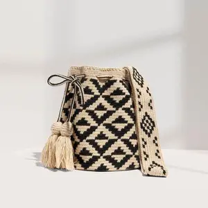 ONE THREAD COLLECTIVE Maribel Cross-body Bag - Beige + Black