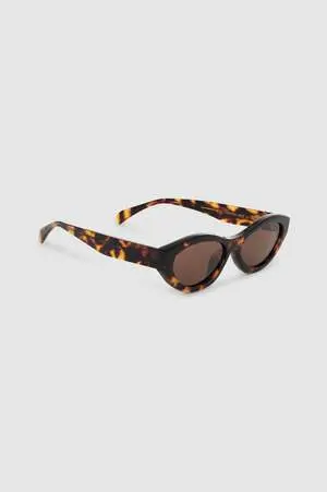ANINE BING Oval Sunglasses - Dark Tortoise
