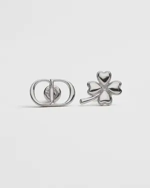 Dior Trèfle Asymmetrical Earrings - Silver-finish Brass