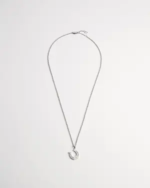 Dior Horseshoe Pendant Necklace - Silver-finish Brass
