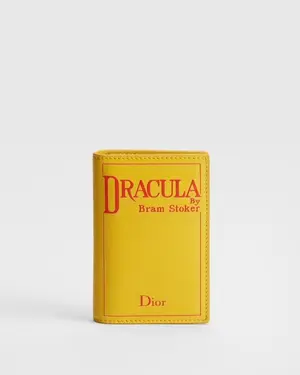 Dior Bifold Card Holder - Yellow And Red Book Cover Embossed Calfskin