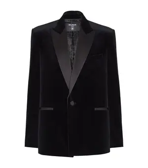 Balmain Satin-trim Velvet Blazer
