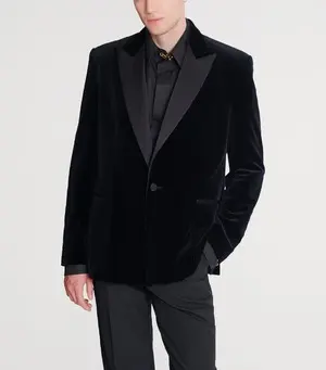 Balmain Satin-trim Velvet Blazer