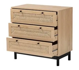 BAXTON STUDIO Cherelle Light Brown 3-drawer Sto Rage Cabinet