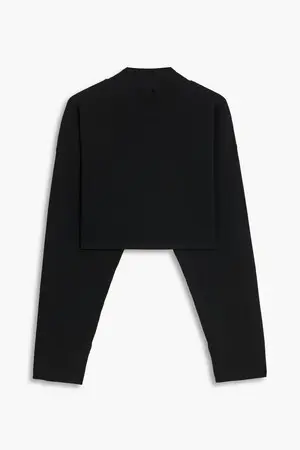 3.1 Phillip Lim Cropped Stretch-knit Turtleneck Top - Black
