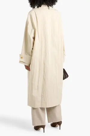 LE17SEPTEMBRE Crinkled Cotton-blend Twill Coat - Ecru