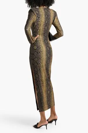 Norma Kamali Snakeprint Stretch-jersey Maxi Dress