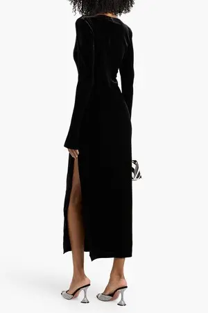 Norma Kamali Stretch-velvet Midi Dress