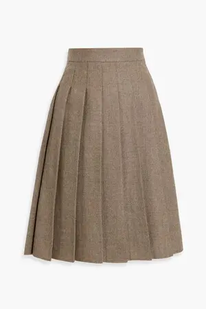 LE17SEPTEMBRE Pleated Wool-twill Skirt