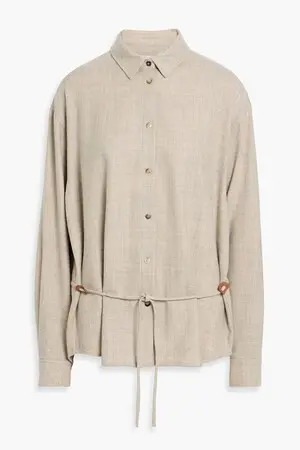 LE17SEPTEMBRE Tie-detailed Wool-flannel Shirt