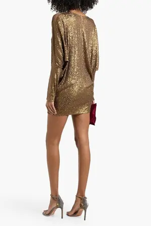 Norma Kamali Draped Sequined Mini Dress