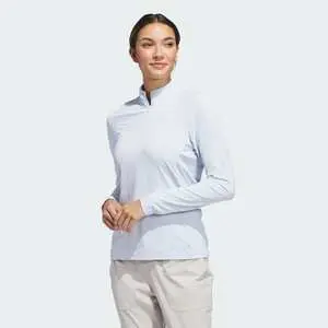 Adidas Ultimate365 Solid Quarter-zip Mock Polo Shirt