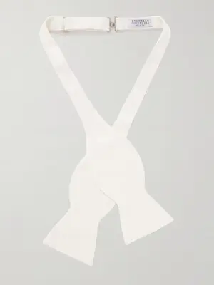 Brunello Cucinelli Self-tie Silk-twill Bow Tie - Neutrals